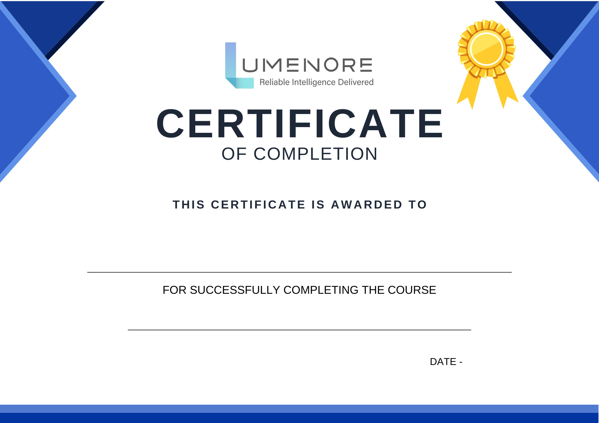 Certificate of Completion 2 – Lumenore Learning Portal
